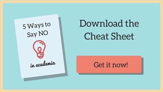 5 ways to say no opt in graphic - Scholar's Voice by Cathy Mazak